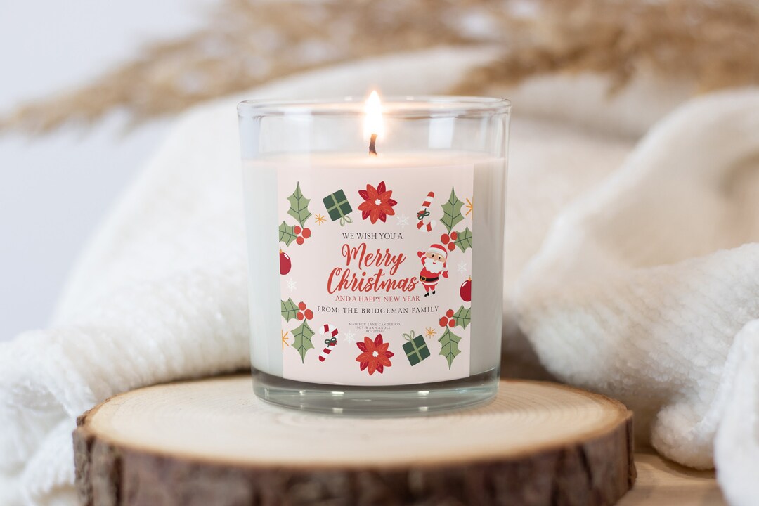 Personalized Christmas Candle, Teacher Christmas Gift, Teacher Holiday ...