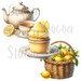 Watercolor Lemon Tea Party Clipart Lemon Tea Clipart - Etsy