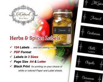 CHS-01 PRINTABLE LABELS Herbs and Spices Printable Herbs and Spices ...