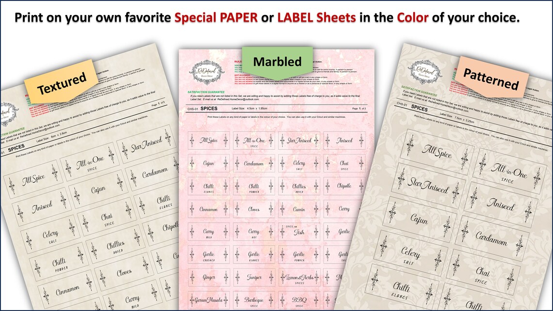CHS-01 PRINTABLE LABELS Herbs and Spices Printable Herbs and Spices ...