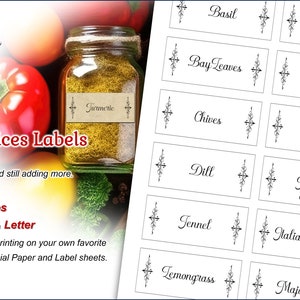 CHS-01 PRINTABLE LABELS Herbs and Spices | Printable Herbs and Spices ...
