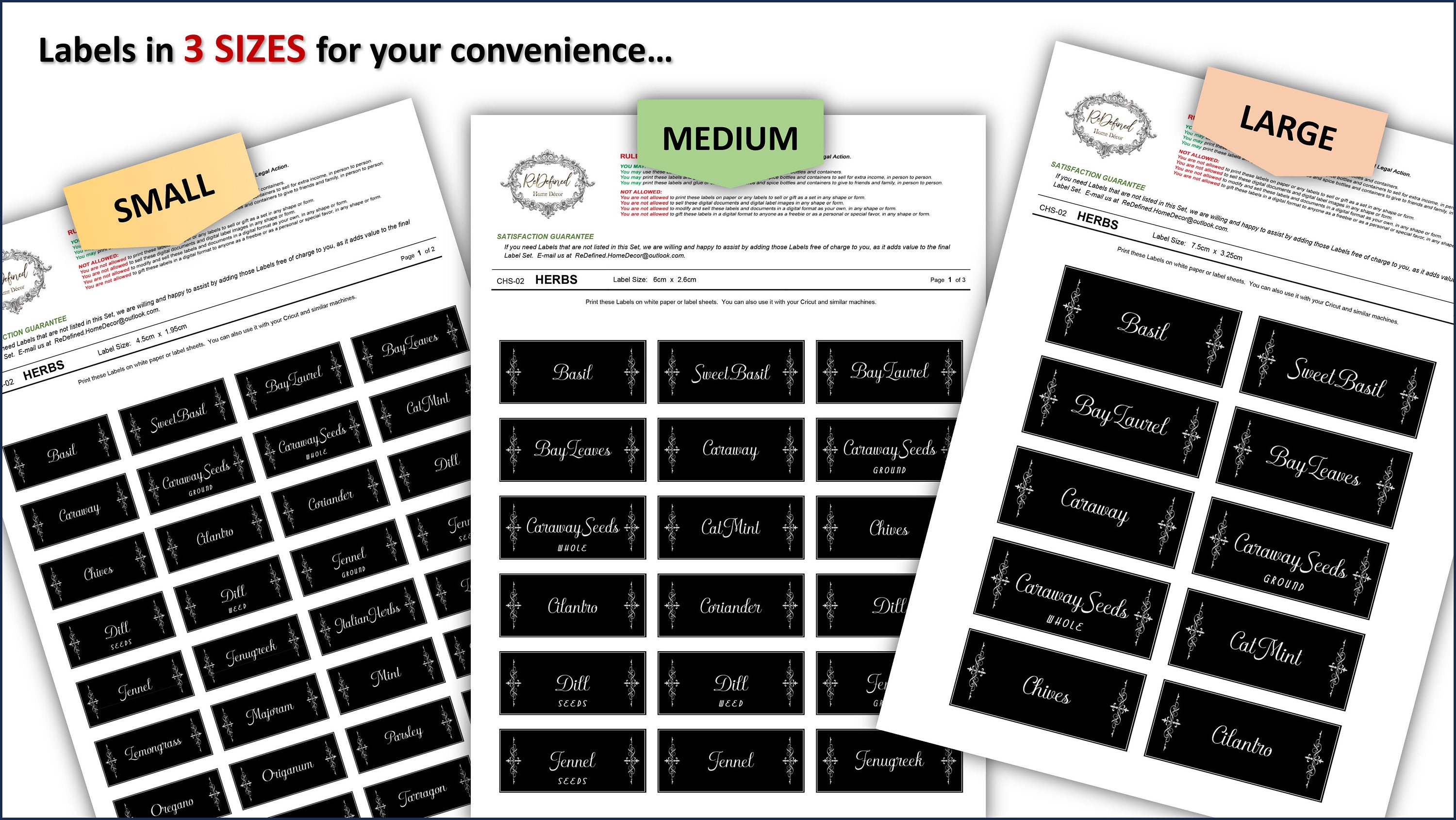 CHS-02 PRINTABLE LABELS Herbs and Spices | Printable Herbs and Spices ...