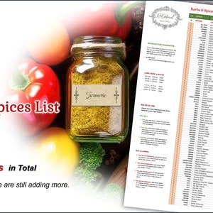 CHS-01 PRINTABLE LABELS Herbs and Spices | Printable Herbs and Spices ...