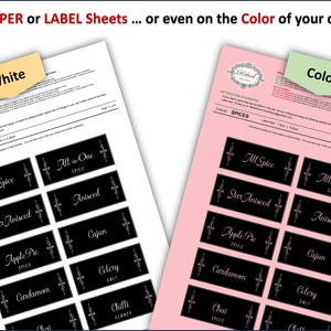 CHS-02 PRINTABLE LABELS Herbs and Spices | Printable Herbs and Spices ...