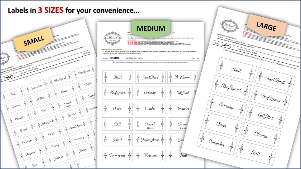 CHS-01 PRINTABLE LABELS Herbs and Spices Printable Herbs and Spices ...