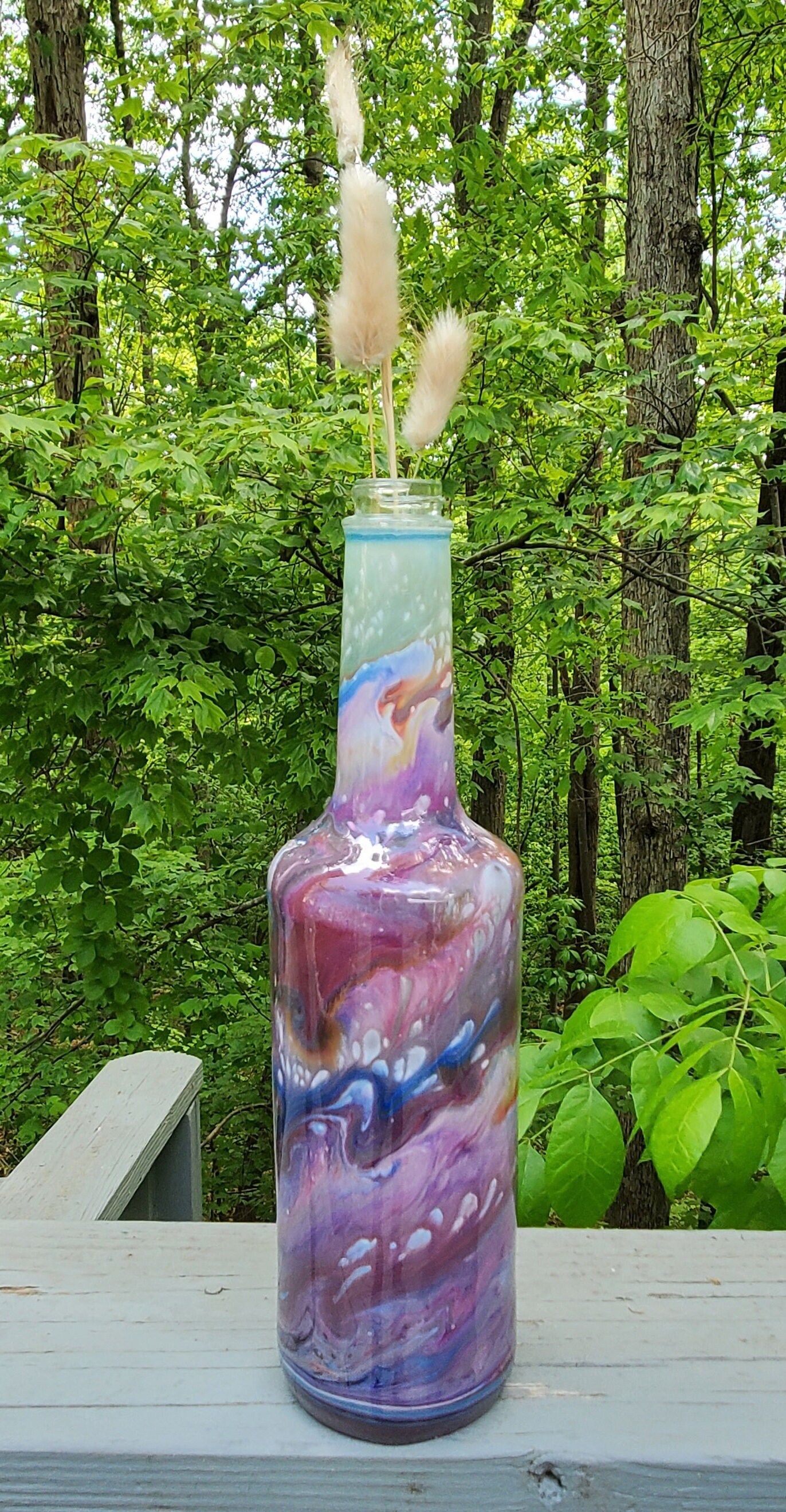 Decorative Resin Coated Glass Bottle - Etsy