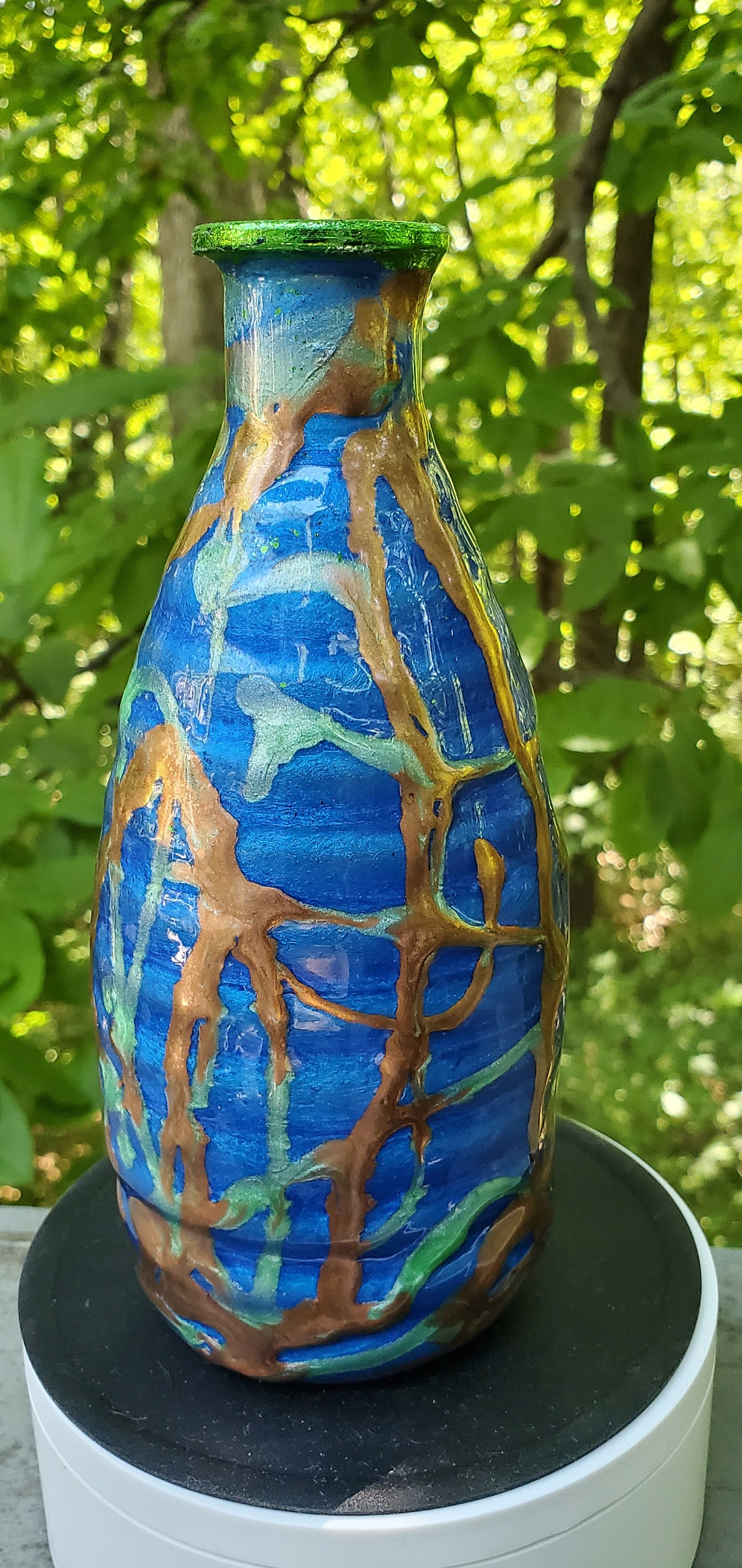 Decorative Resin Coated Glass Bottle - Etsy