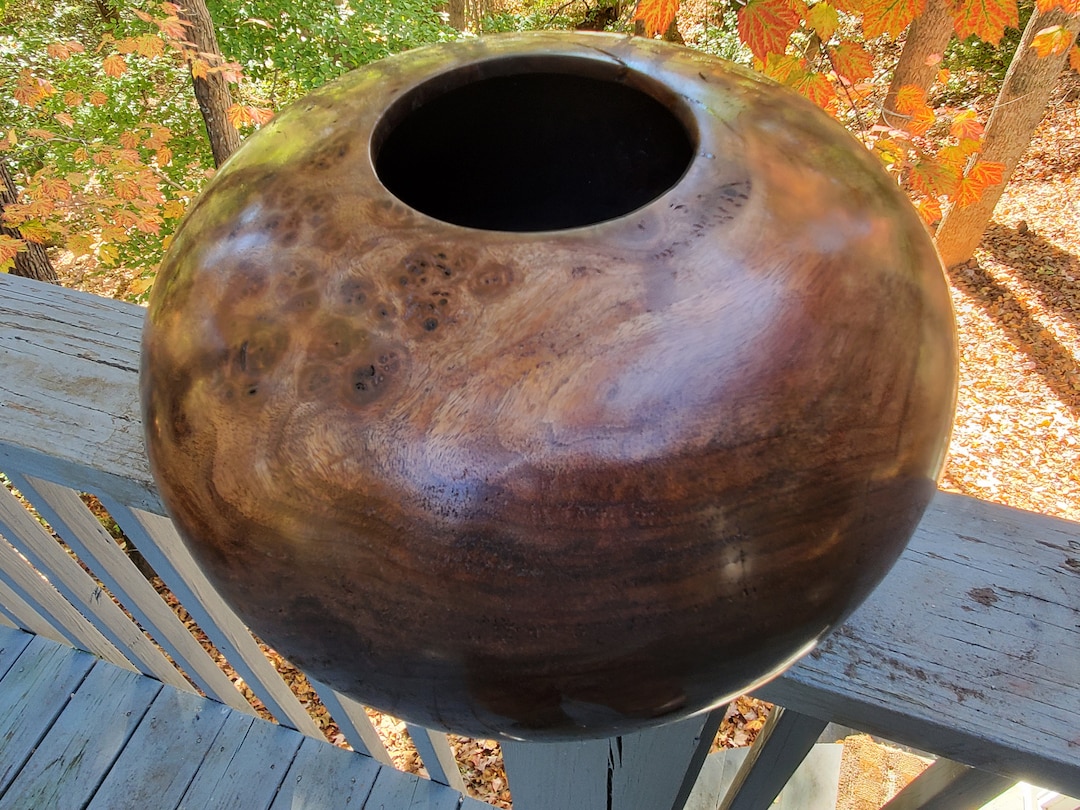 Large Walnut Bowl Vessel - Etsy