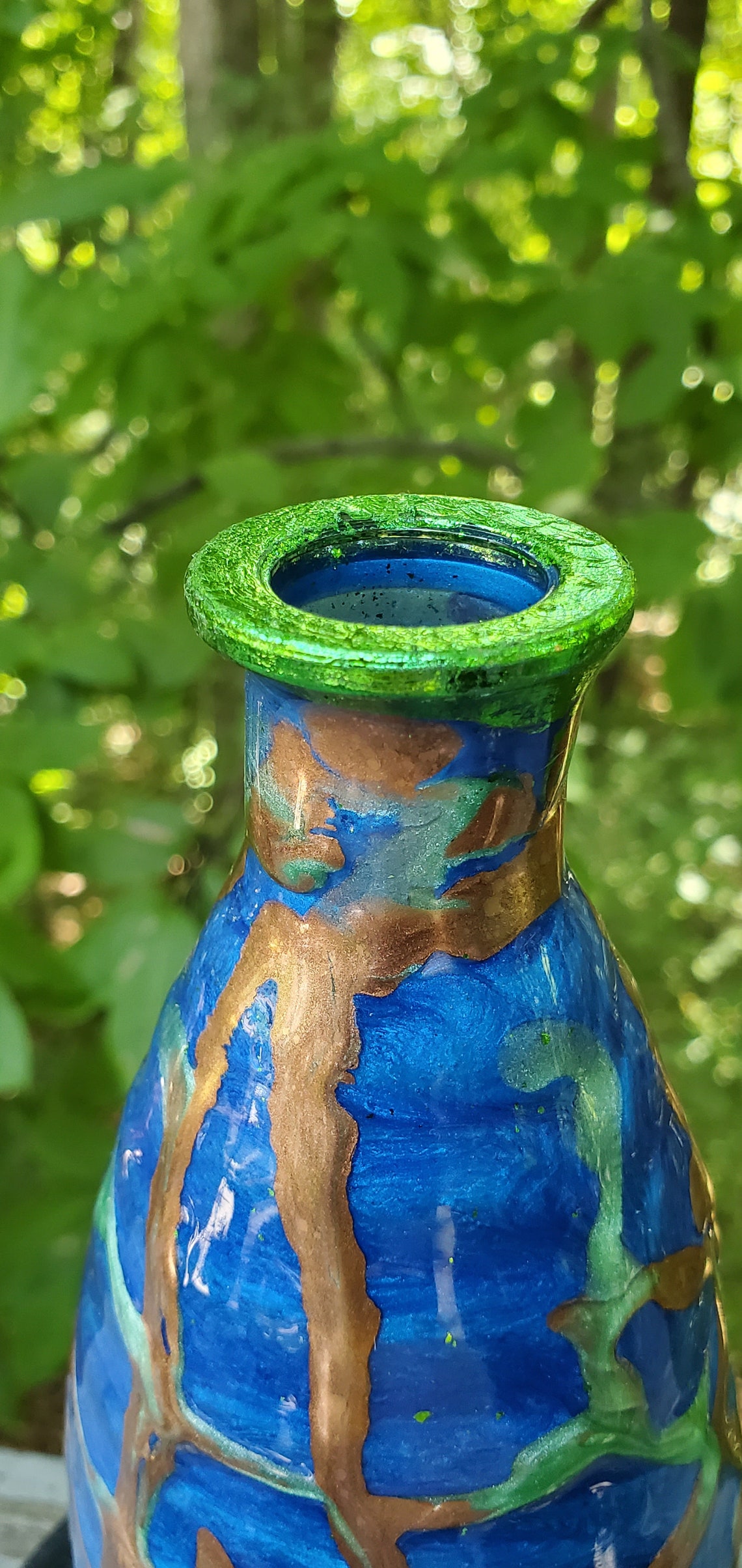 Decorative Resin Coated Glass Bottle - Etsy