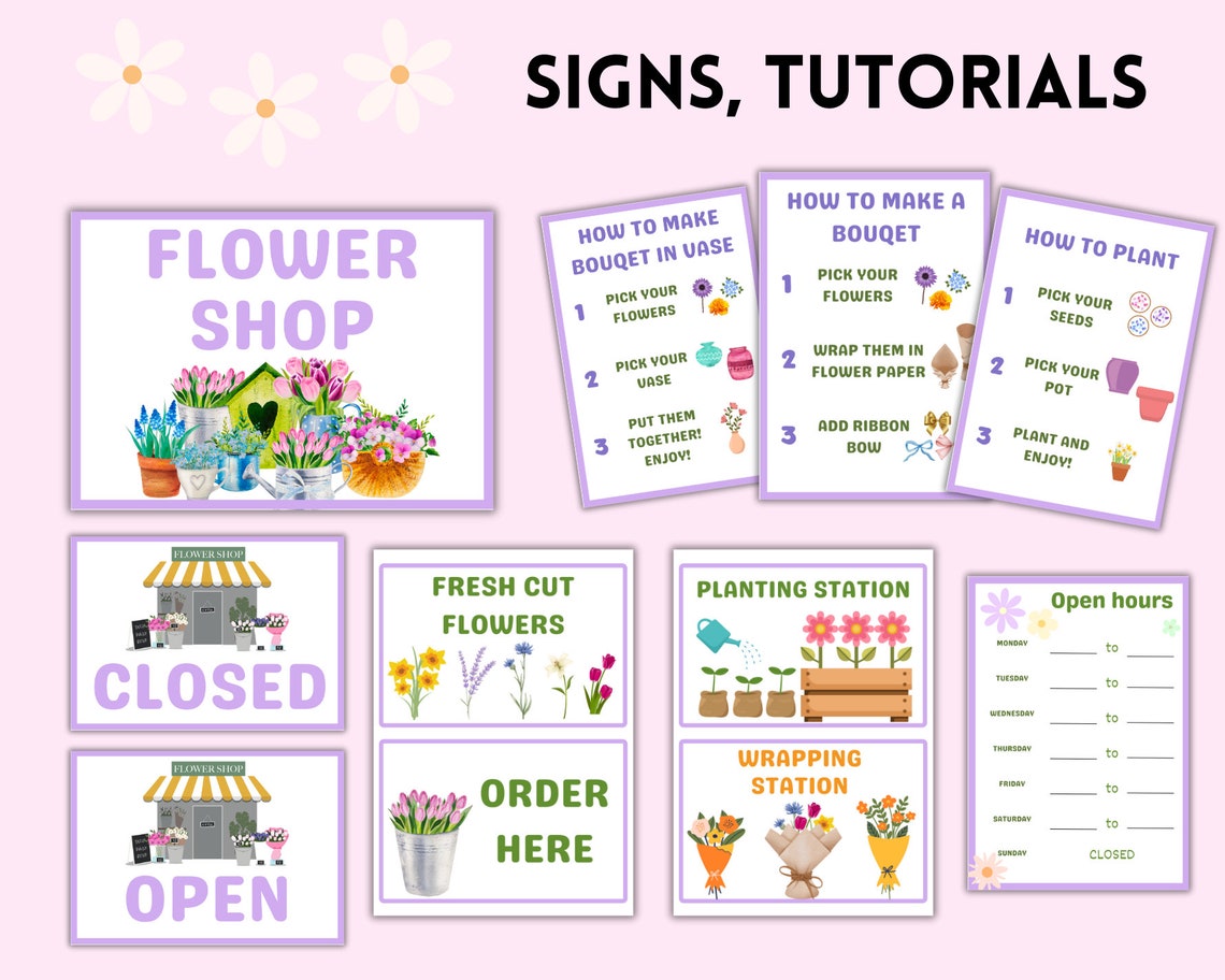 Flower Shop Pretend Play Printable, Flower Shop Dramatic Play ...