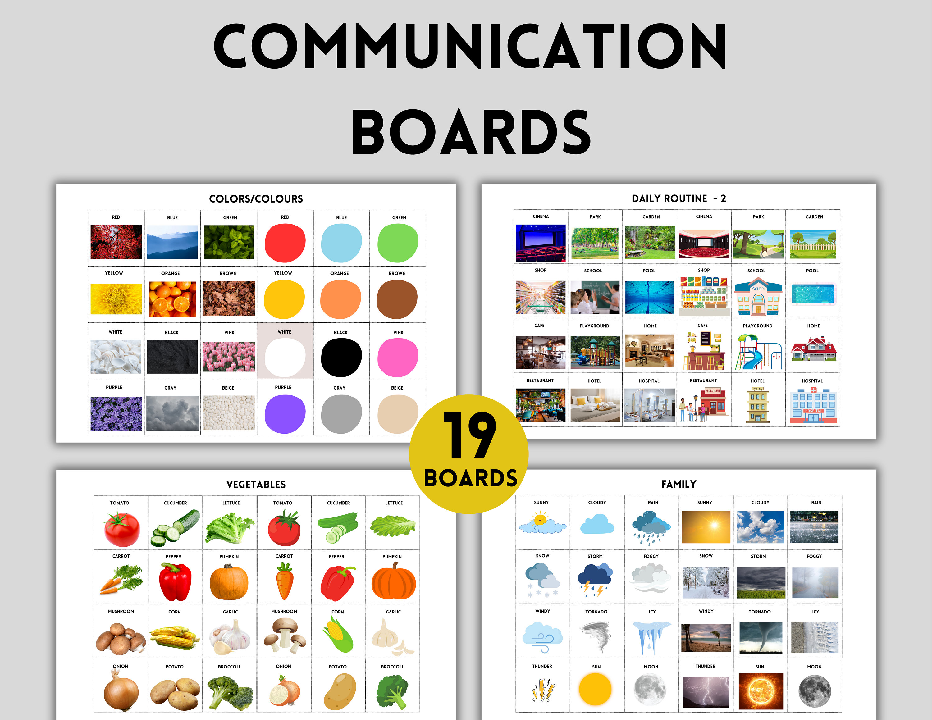 Non Verbal Communication Visual Board, Special Needs, for Seniors ...