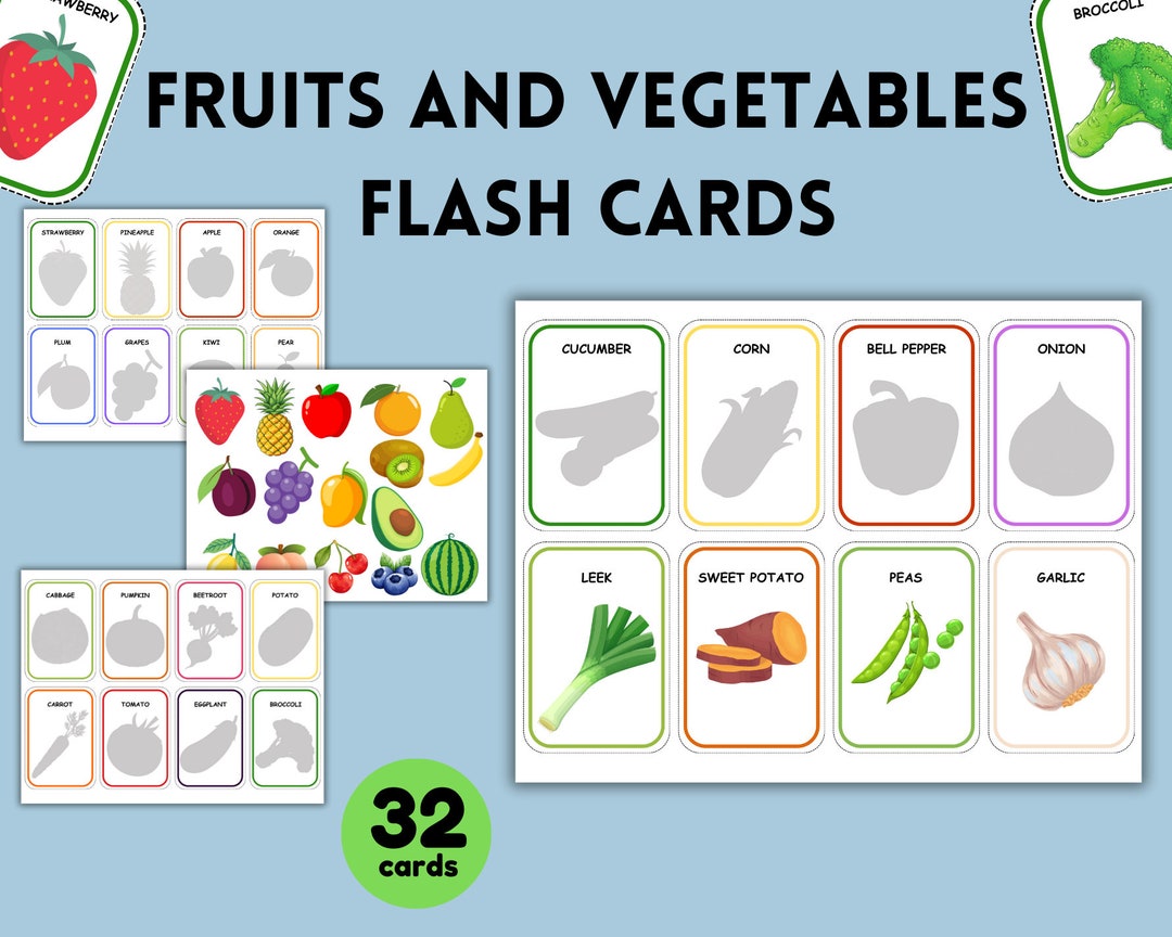 Vegetable Cards, Vegetable Matching, Fruits Cards, Fruits Matching ...