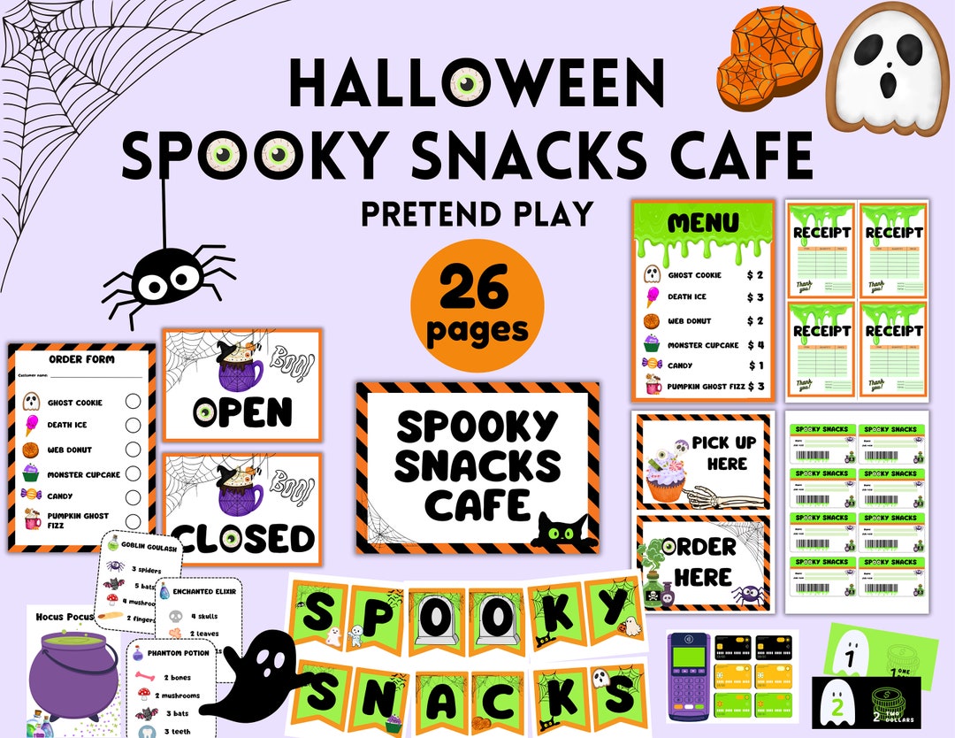 Spooky Snacks Cafe, Halloween Dramatic Play, Halloween Pretend Play ...