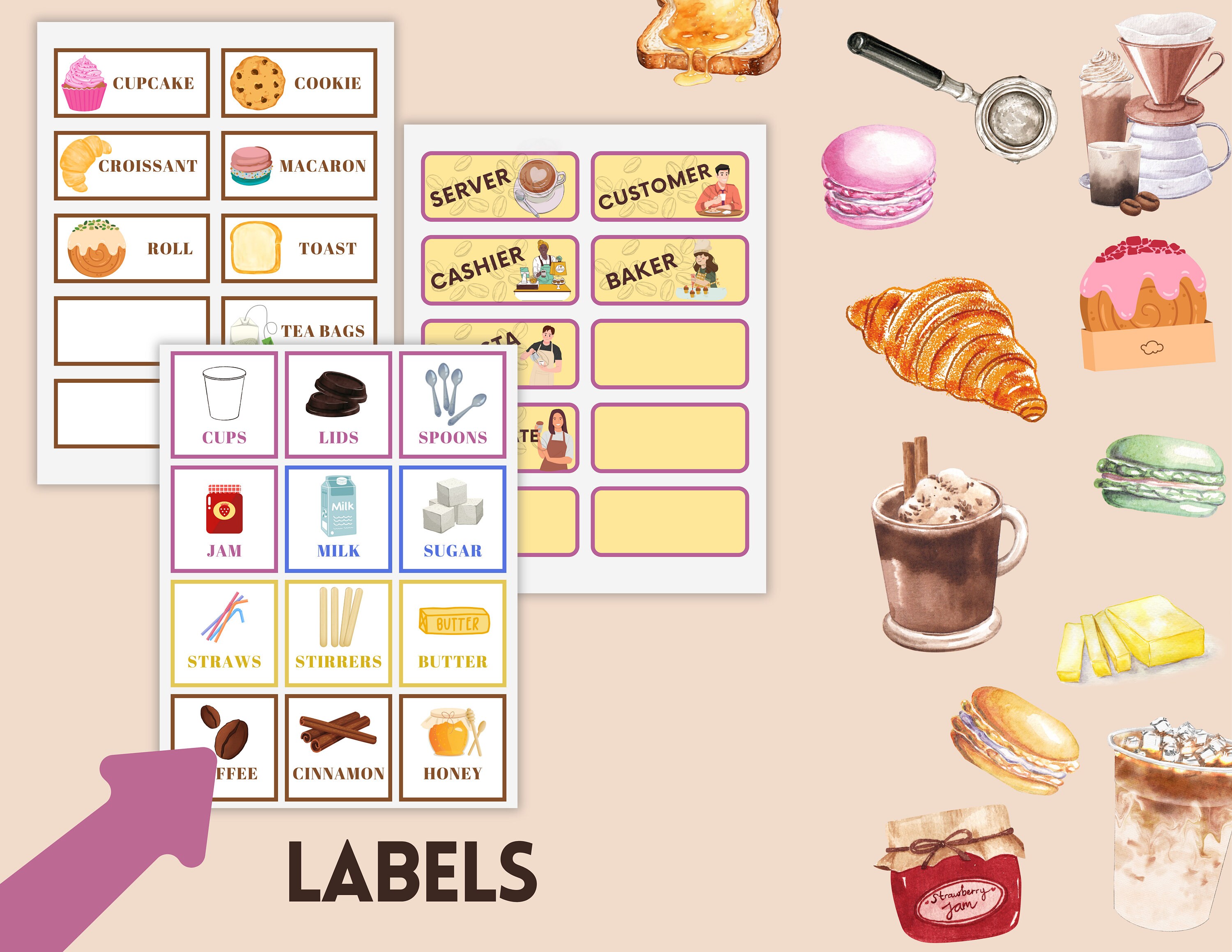 Coffee Shop Dramatic Play Printables, Kids Cafe Pretend Play, Coffee ...