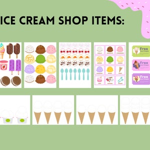 Ice Cream Shop Pretend Play Printable, Dramatic Play, Preschool ...