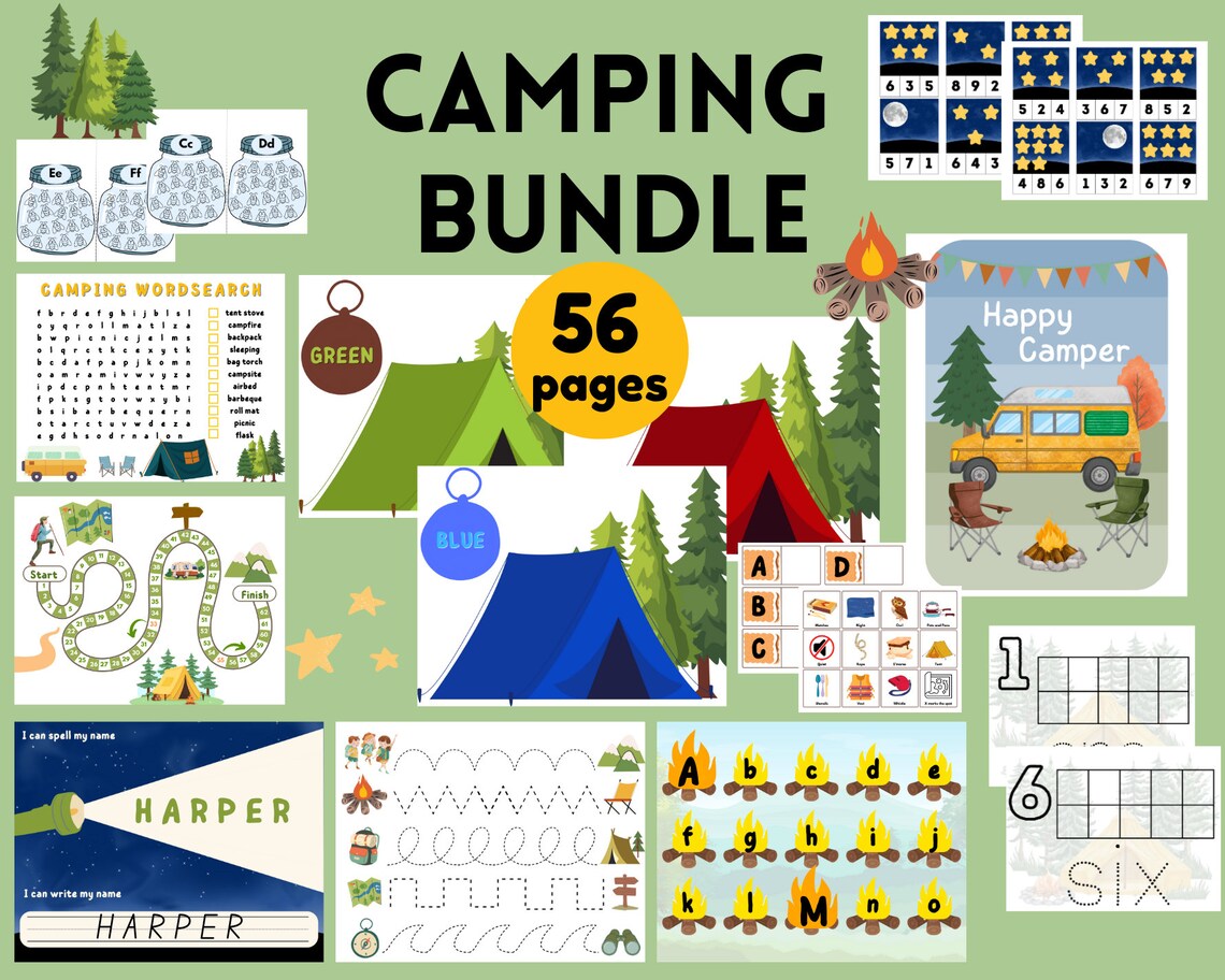 Camping Bundle | Preschool Printable | Homeschool | Toddler | Camping ...
