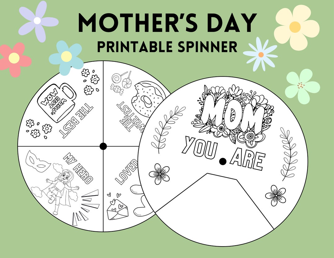 Mother's Day Spinner Art Printable , Mothers Day Gift , Mommy Activity ...