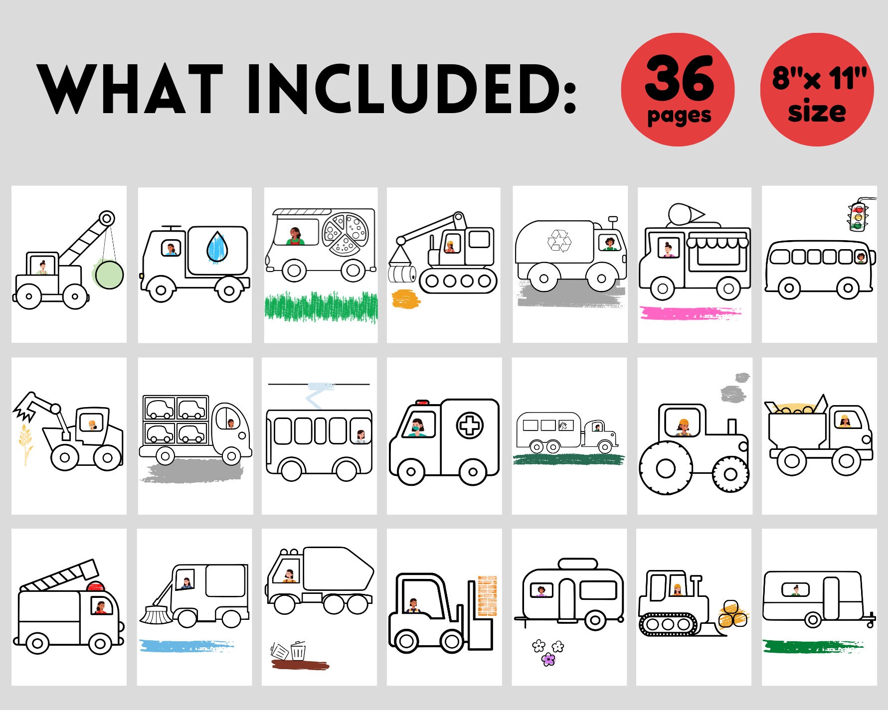 First Trucks Coloring Book, Coloring Pages, First Activities for Kids ...