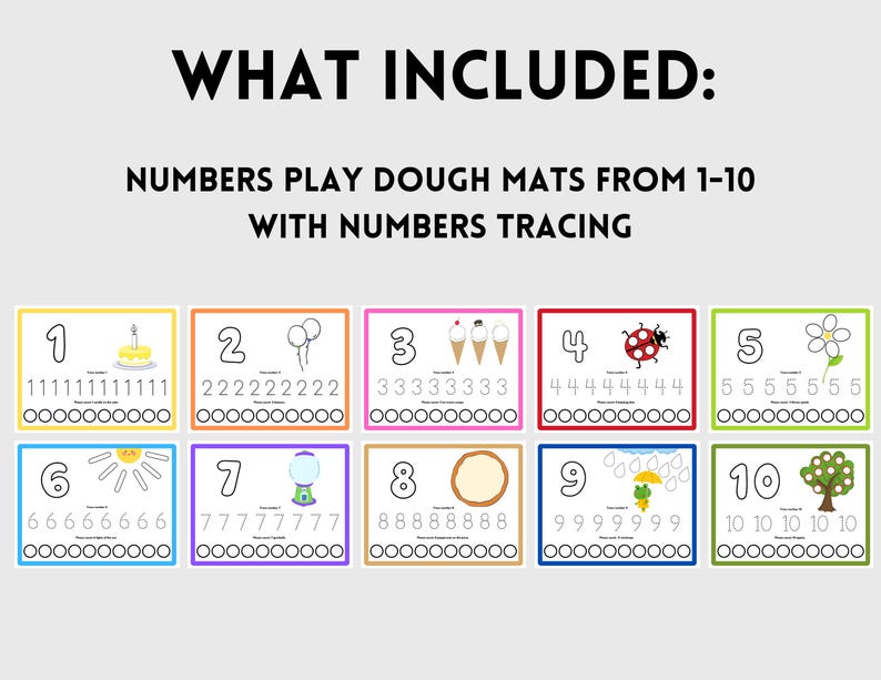 Counting and Alphabet Play Dough Mats Bundle | 3 Packs: Letters ...