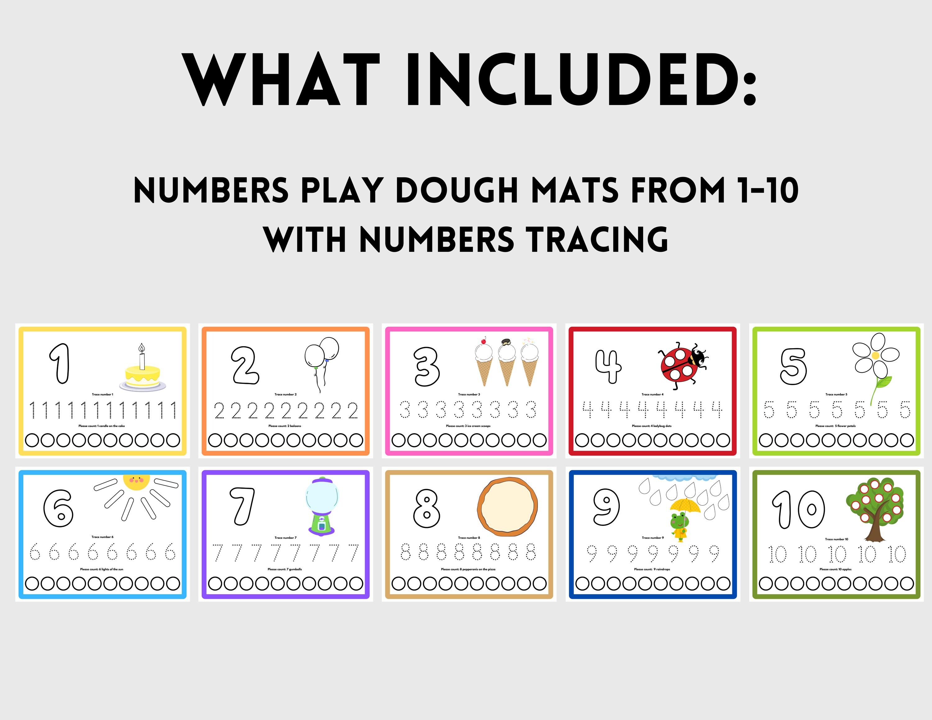 Counting and Alphabet Play Dough Mats Bundle | 3 Packs: Letters ...