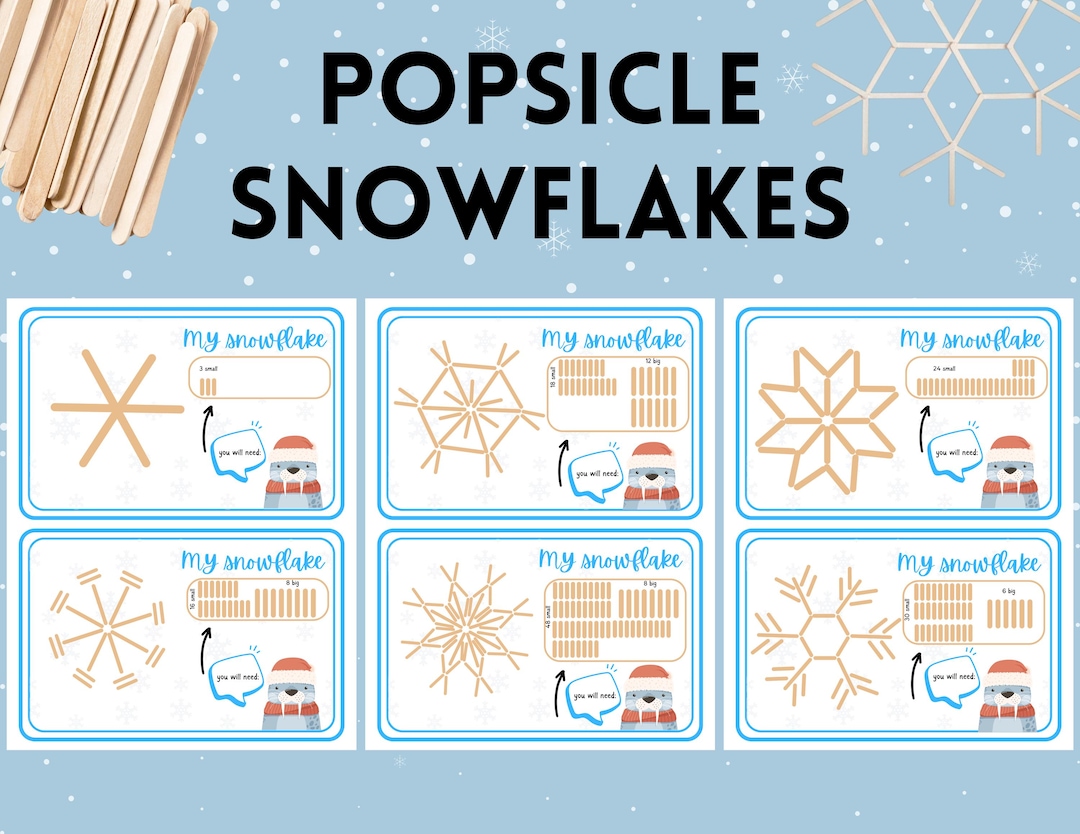 Snowflake Popsicle Stick Activity | Winter Game & Christmas Crafts ...