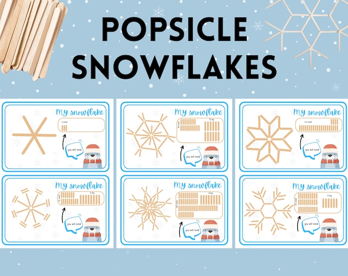 Snowflake Popsicle Sticks Activity Winter Fine Motor Skills Game ...