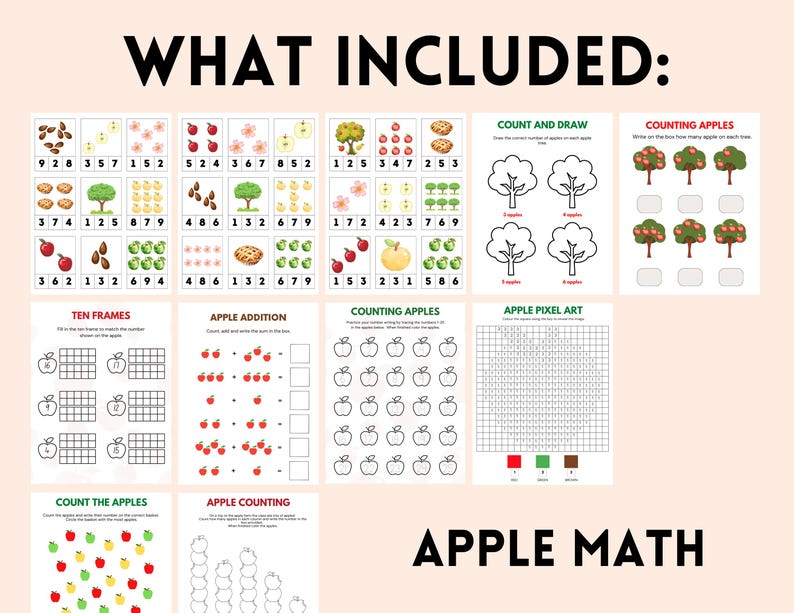 Apple Unit Study Bundle for Preschool | Montessori-inspired Curriculum ...