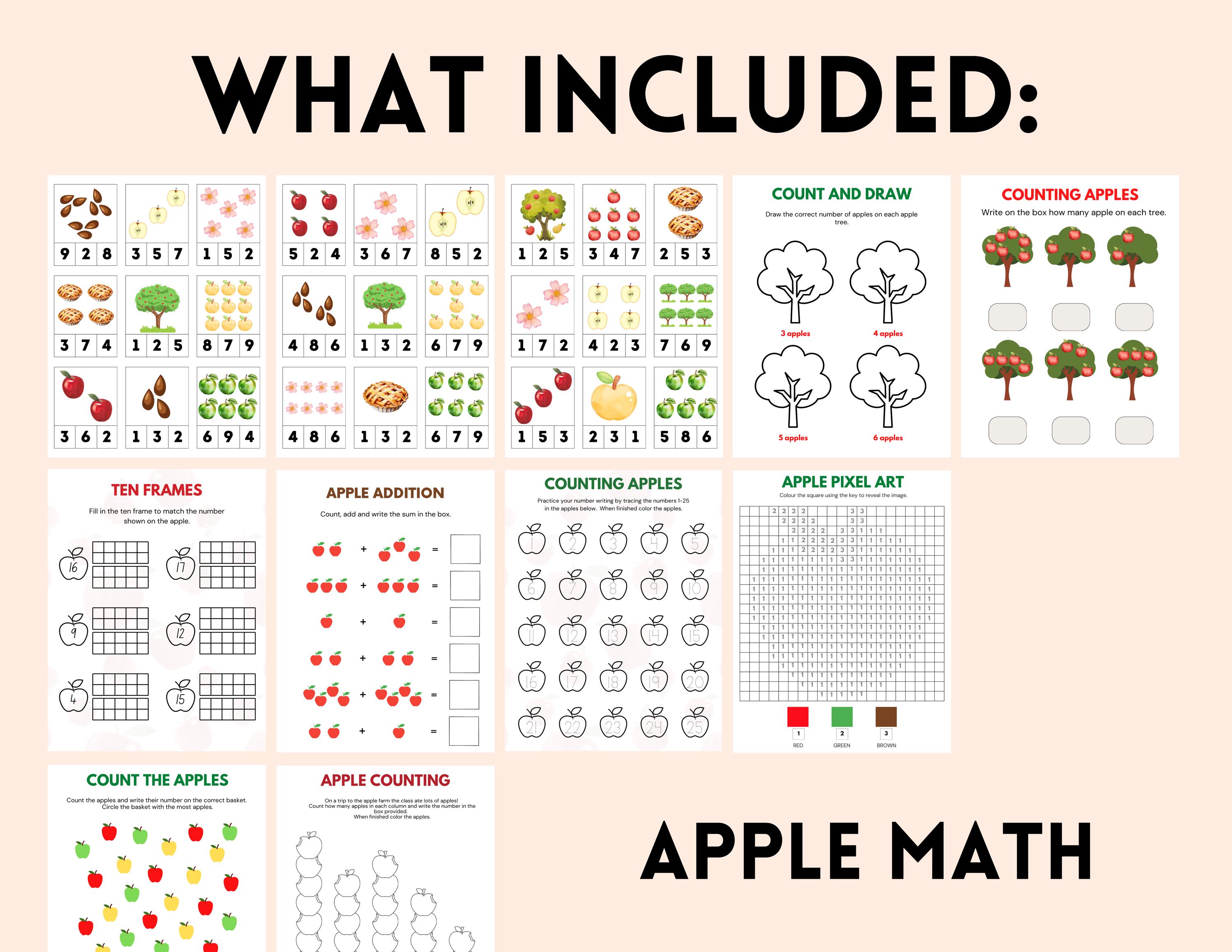 Apple Unit Study Bundle for Preschool | Montessori-inspired Curriculum ...
