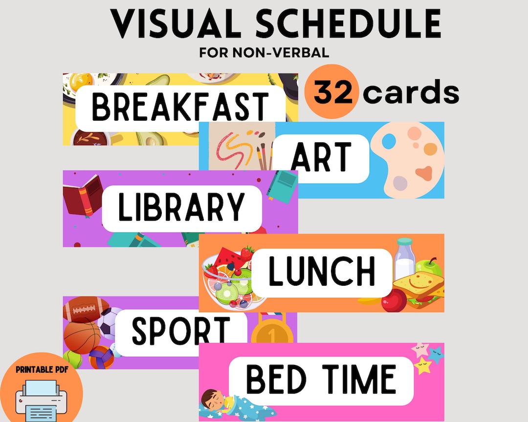 Printable Visual Schedule for Preschoolers, Toddler Visual Calendar ...