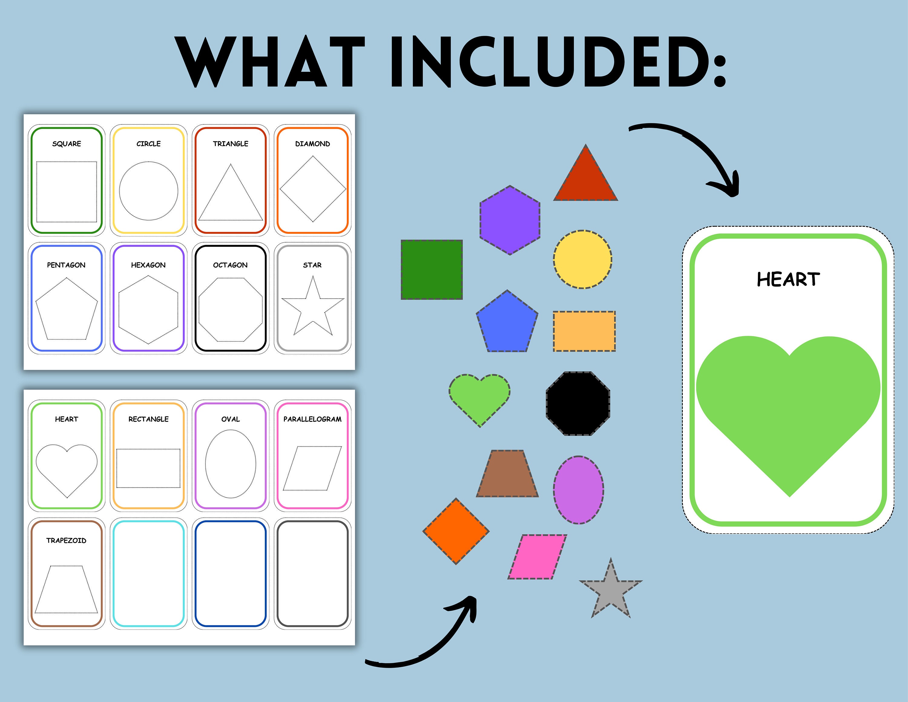 Shape Matching, Shape Flash Cards, Preschool Shapes, Learning Shapes ...
