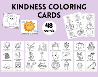 Compliment Cards Kindness Cards to Color Printable Positivity Cards ...
