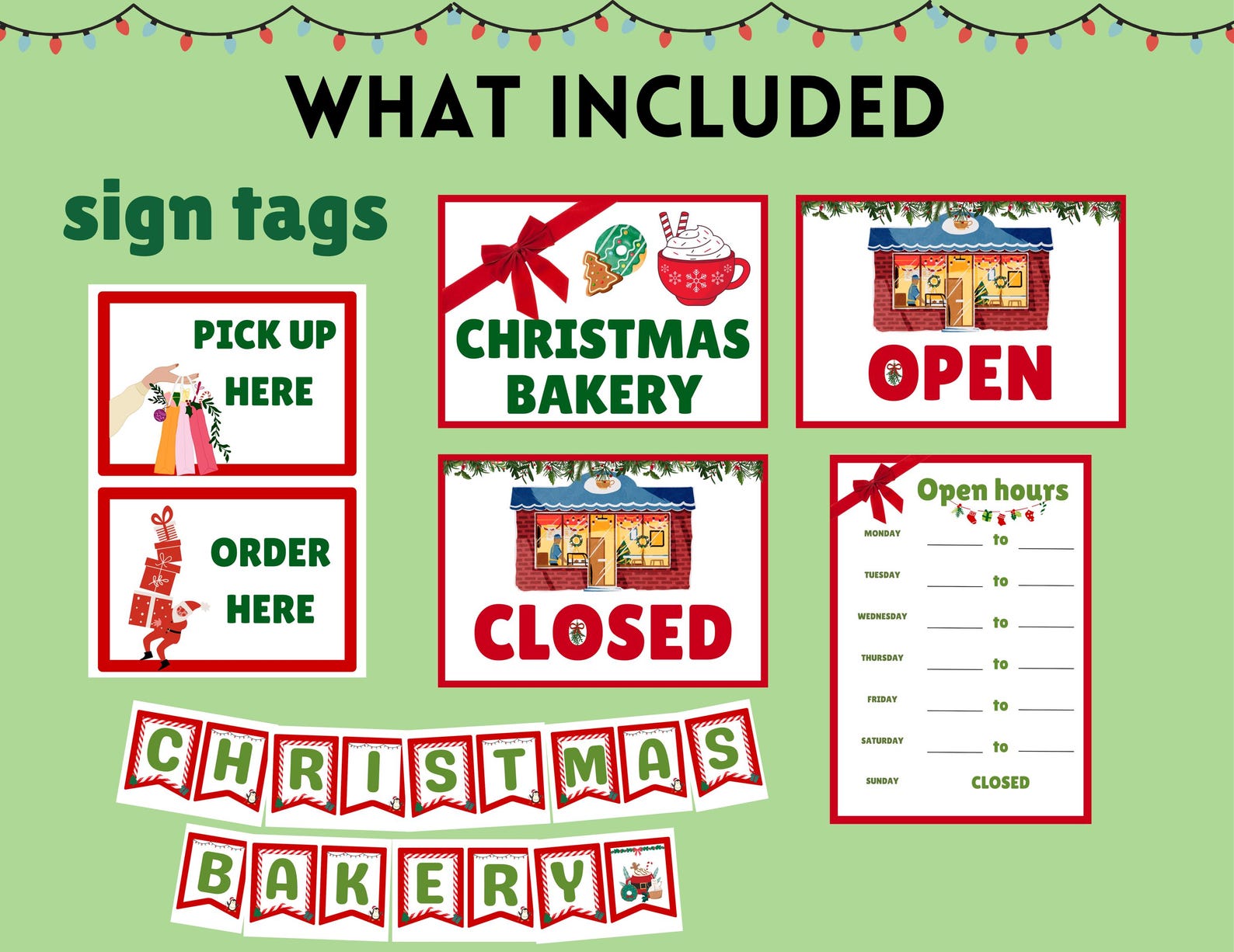 Christmas Bakery Dramatic Play Printable | Christmas Pretend Play ...