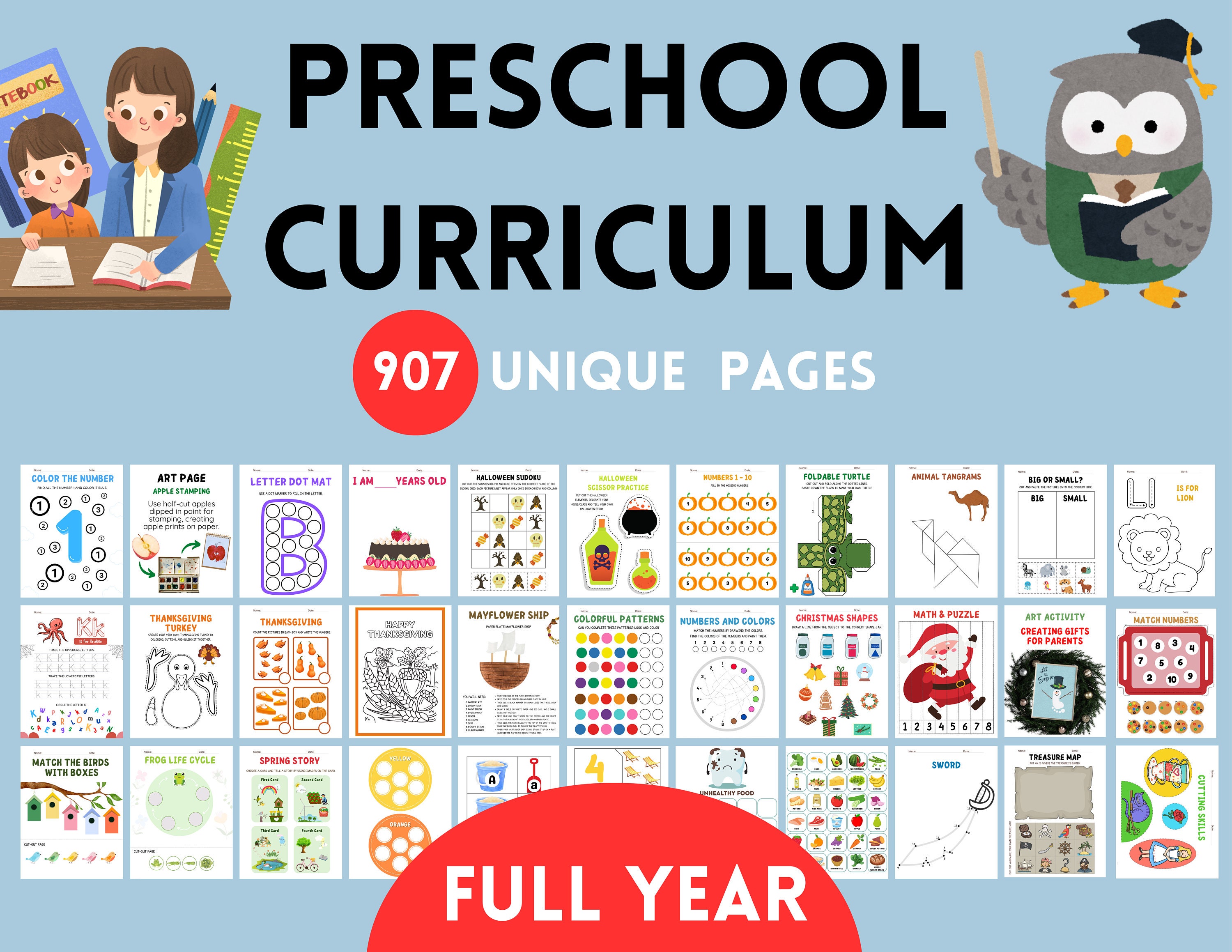 Preschool Curriculum Lesson Plan, Preschool Activity Curriculum Bundle ...