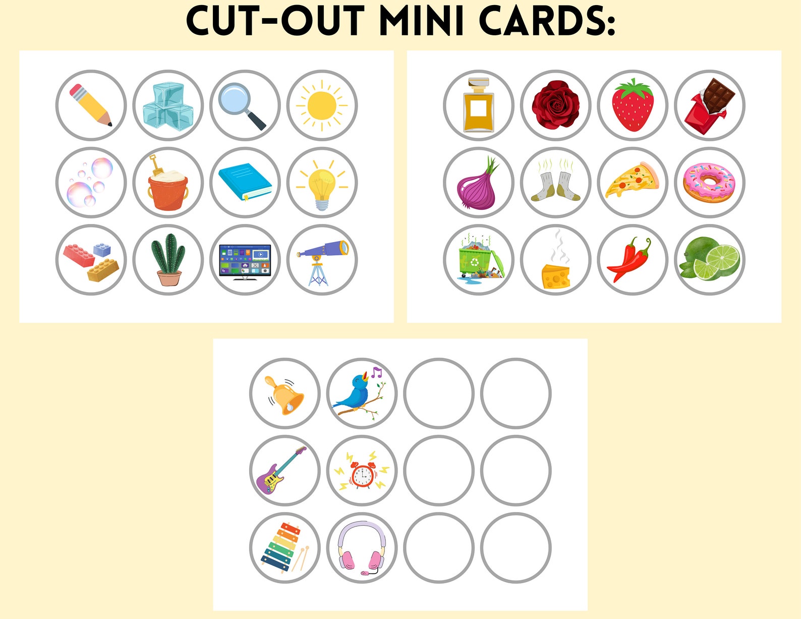 Five Senses Sorting Activity - Printable - Instant Download File ...