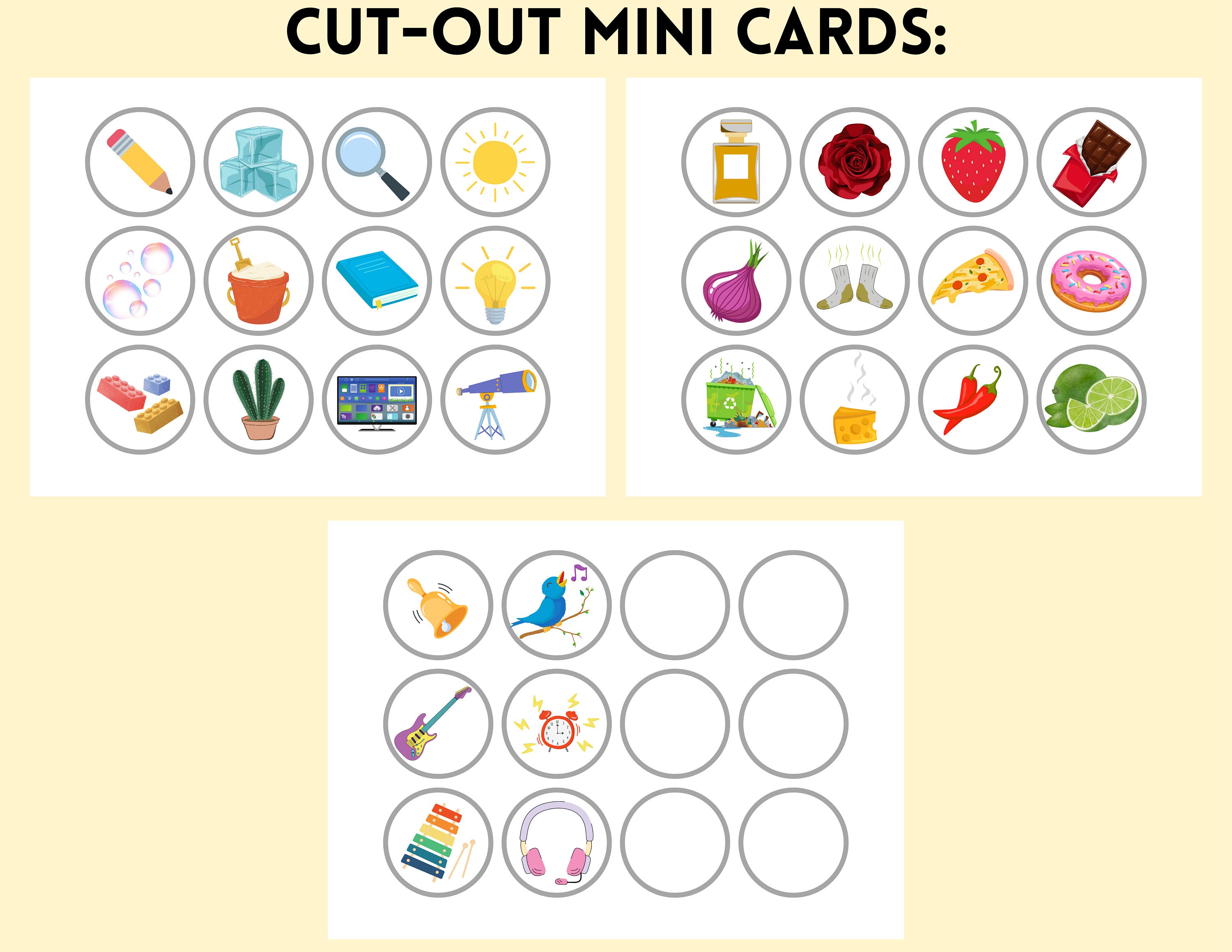 Five Senses Sorting Activity - Printable - Instant Download File ...