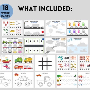 Things That Go Busy Book, File Folder Game, Learning Binder, Early ...