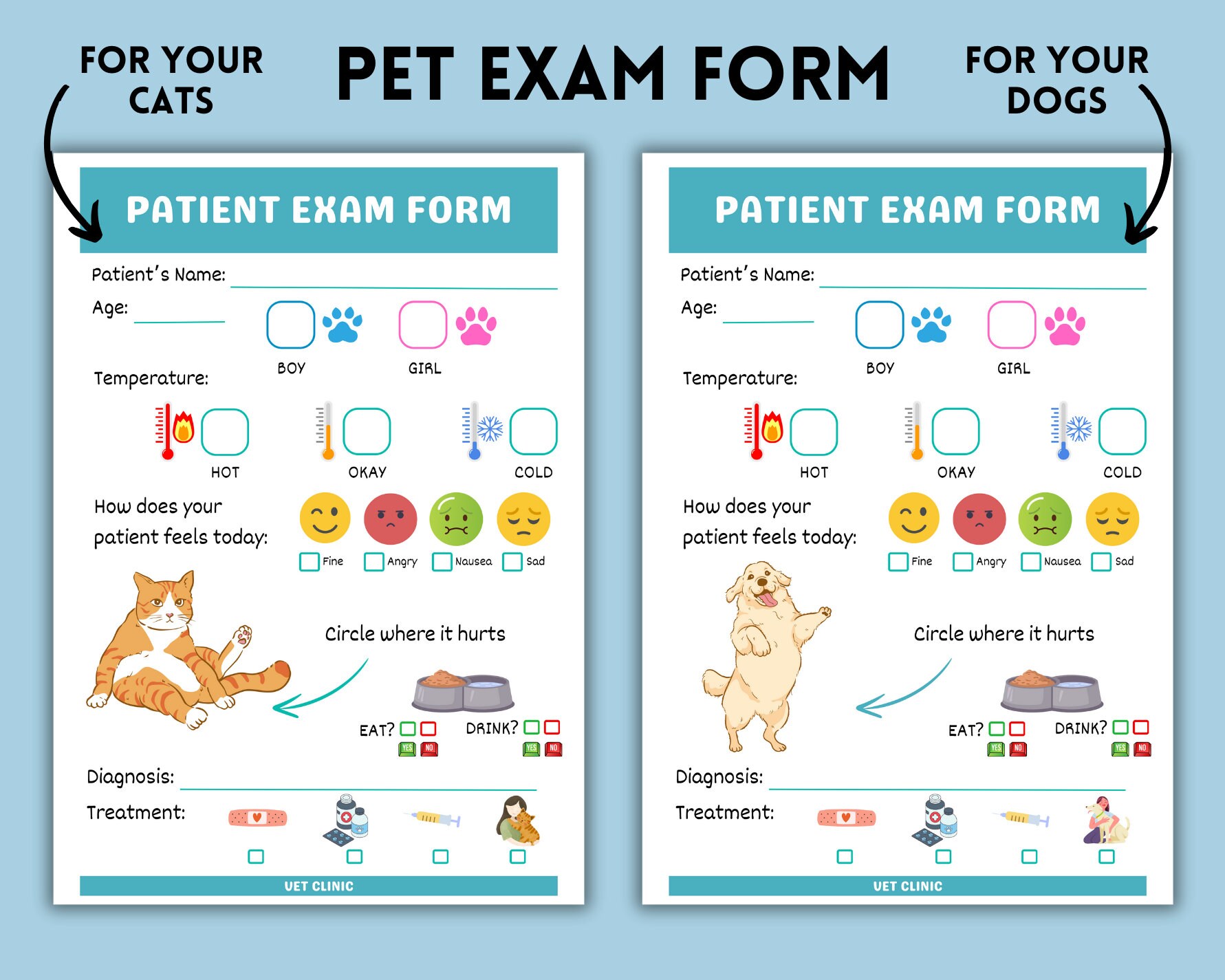 Vet Clinic Pretend Play Printable, Vet Dramatic Play Printable, Kids ...