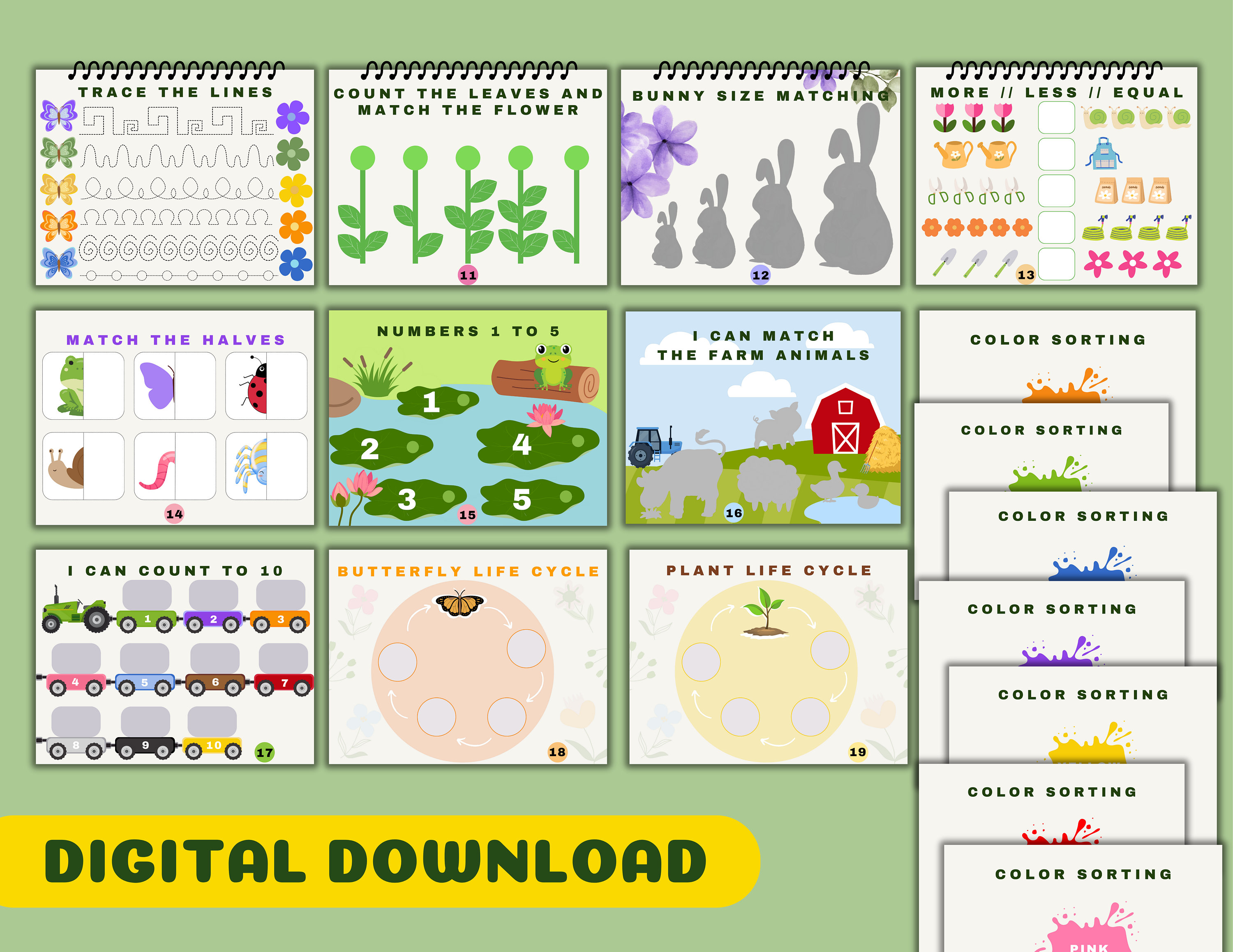 Toddler Learning Binder, Busy Book Printable, Preschool Activities ...