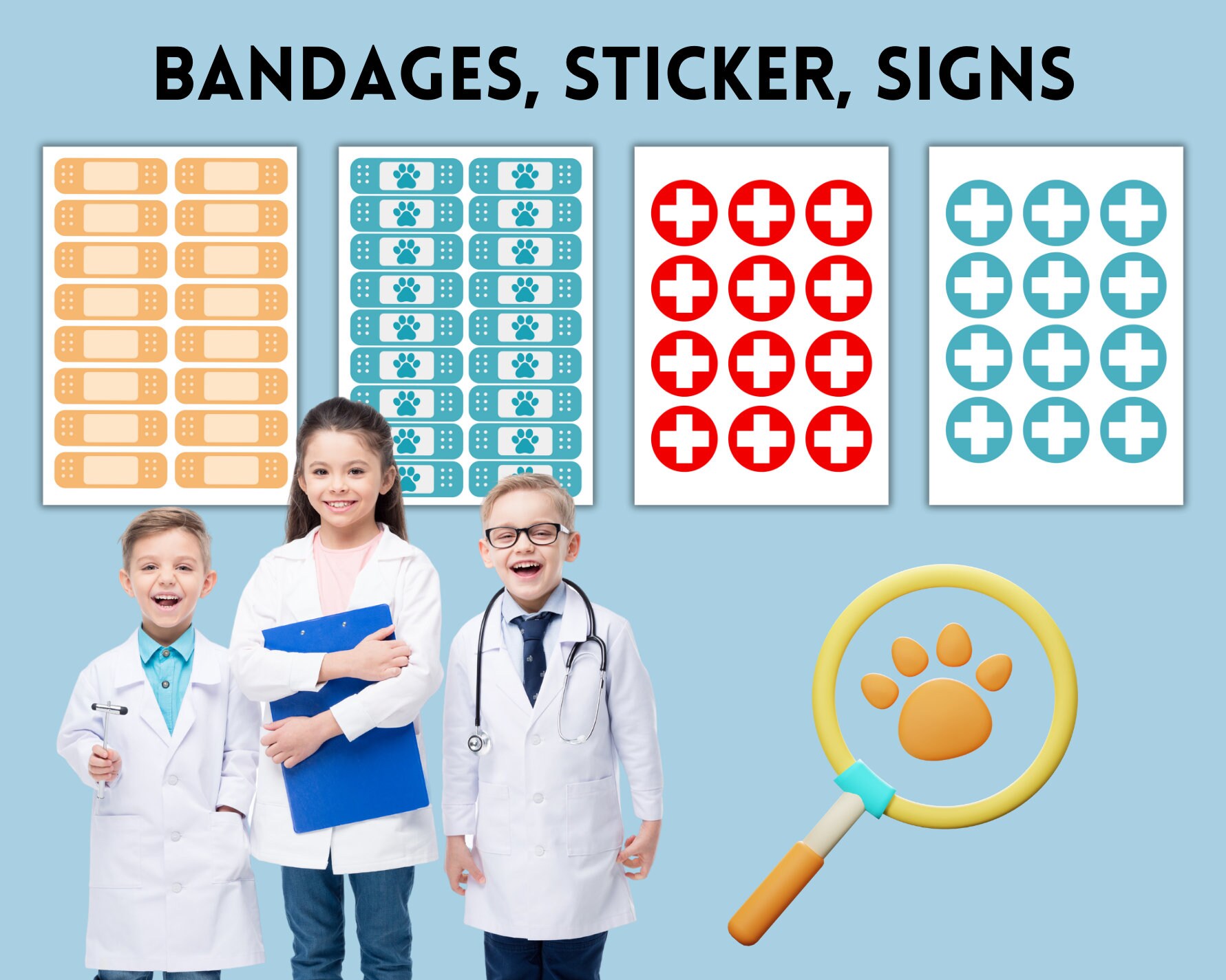 Vet Clinic Pretend Play Printable, Vet Dramatic Play Printable, Kids ...