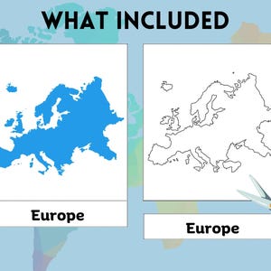 7 Continents Montessori Three-part Cards | World Map and Continent ...