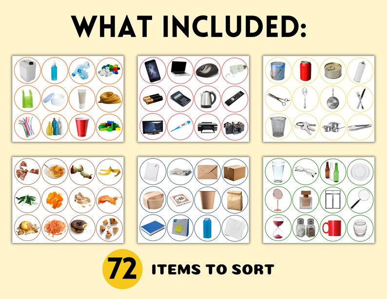 Waste Sorting Activity, Garbage Sorting, Trash, Rubbish, Recycling Game ...