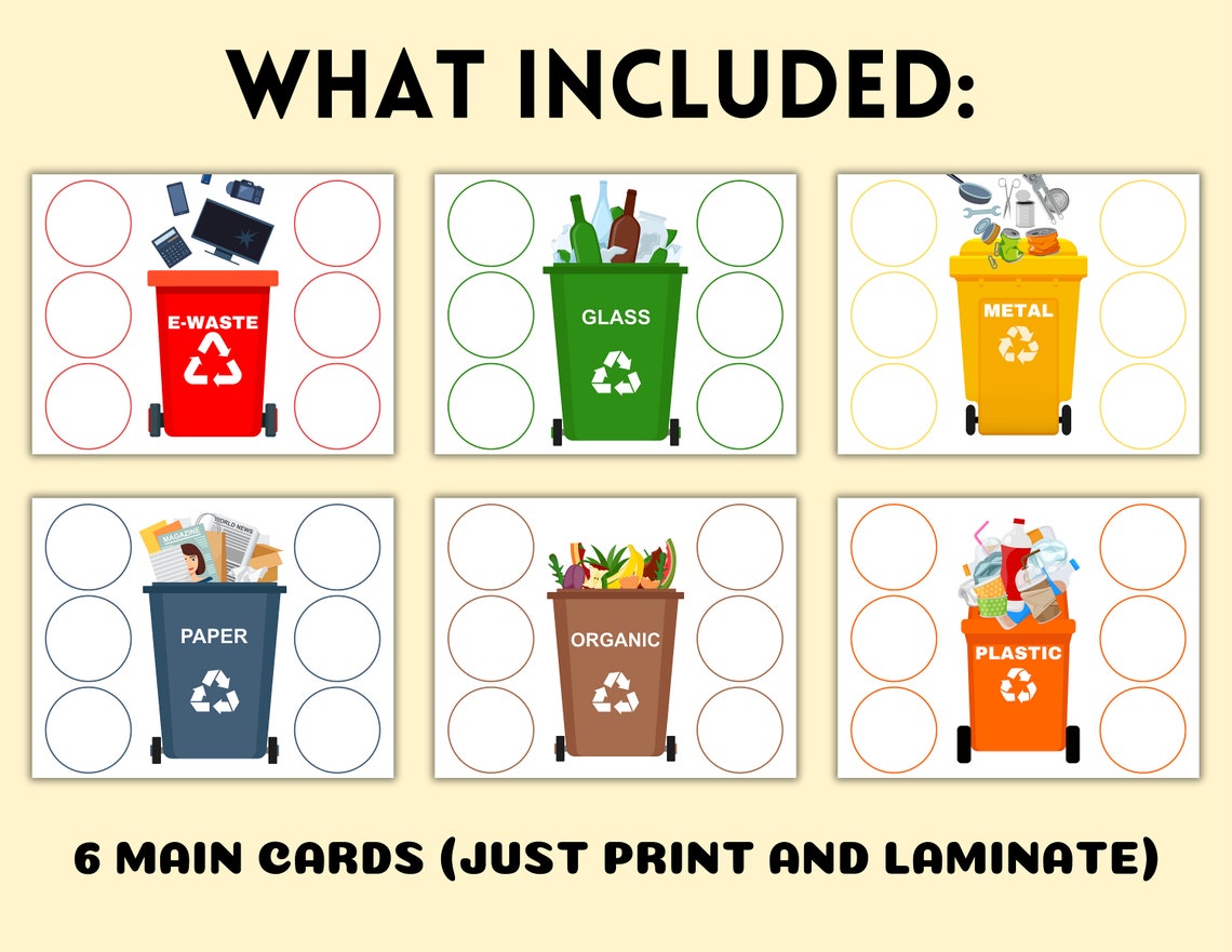Waste Sorting Activity, Garbage Sorting, Trash, Rubbish, Recycling Game ...