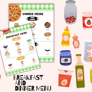 Pretend Play Restaurant Menu Printable, Kids Kitchen Play Menus, Kids ...