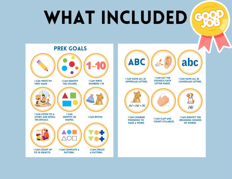 Preschool Assessment Progress Tracking Printable Kids Activity Learning ...