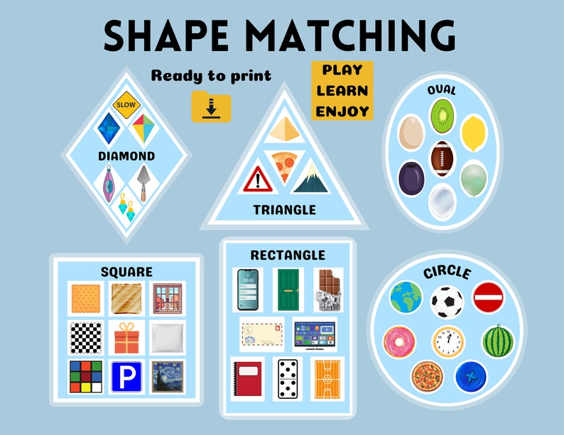 Shape Matching Activity, Shapes Printable, Learning Shapes, Toddler ...