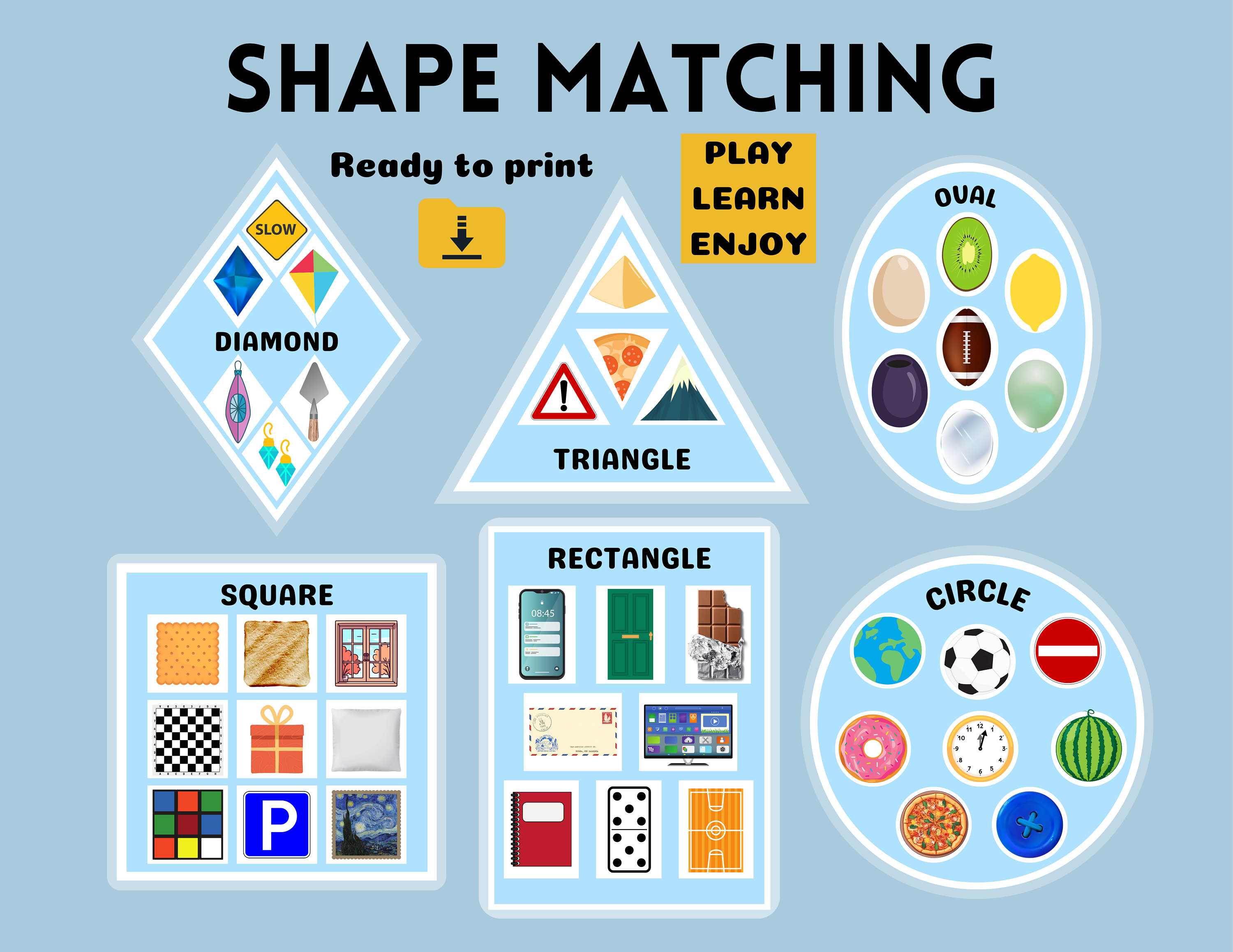 Shape Matching Activity, Shapes Printable, Learning Shapes, Toddler ...