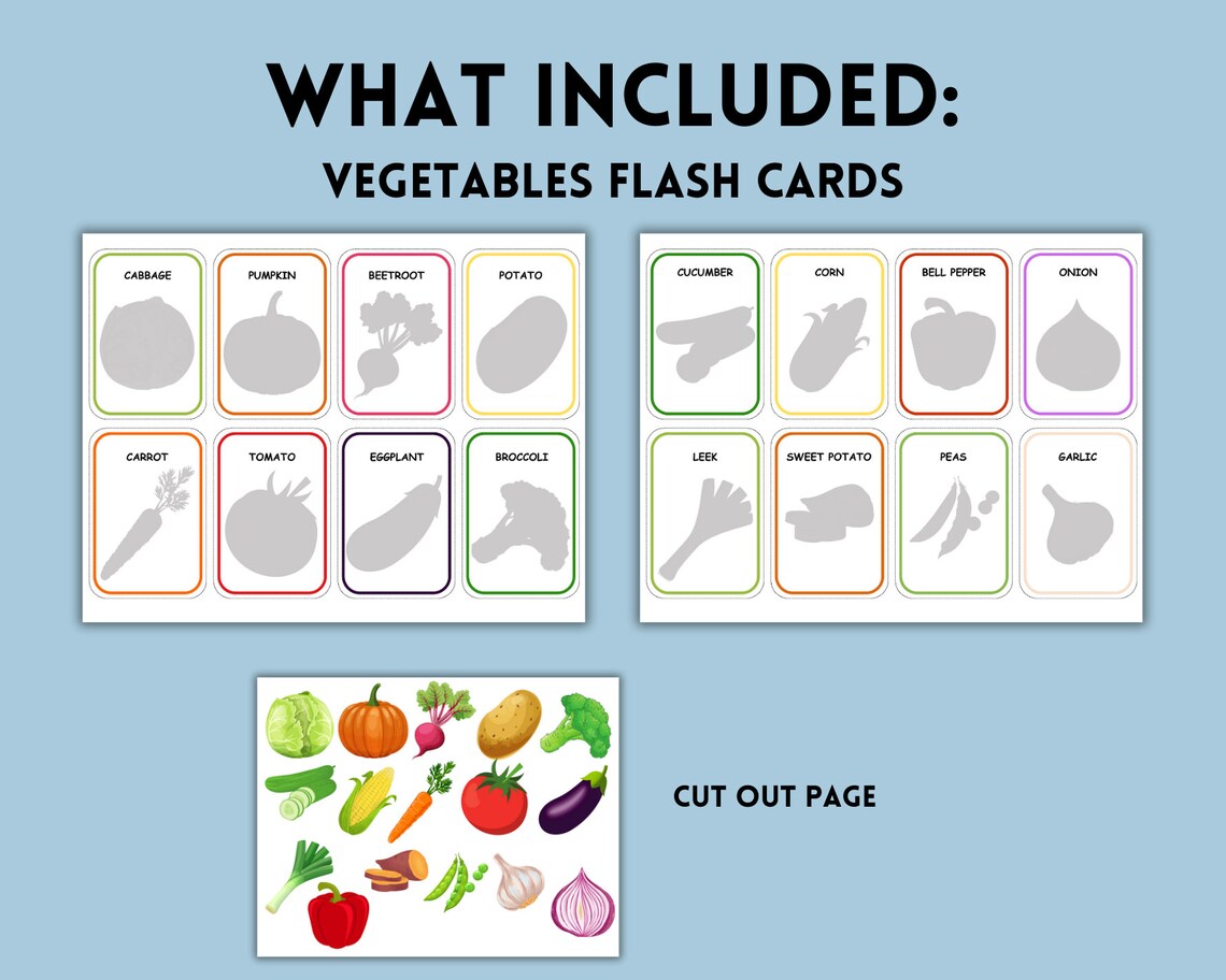Vegetable Cards, Vegetable Matching, Fruits Cards, Fruits Matching ...