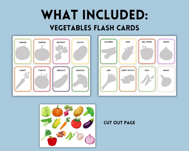 Vegetable Cards, Vegetable Matching, Fruits Cards, Fruits Matching ...