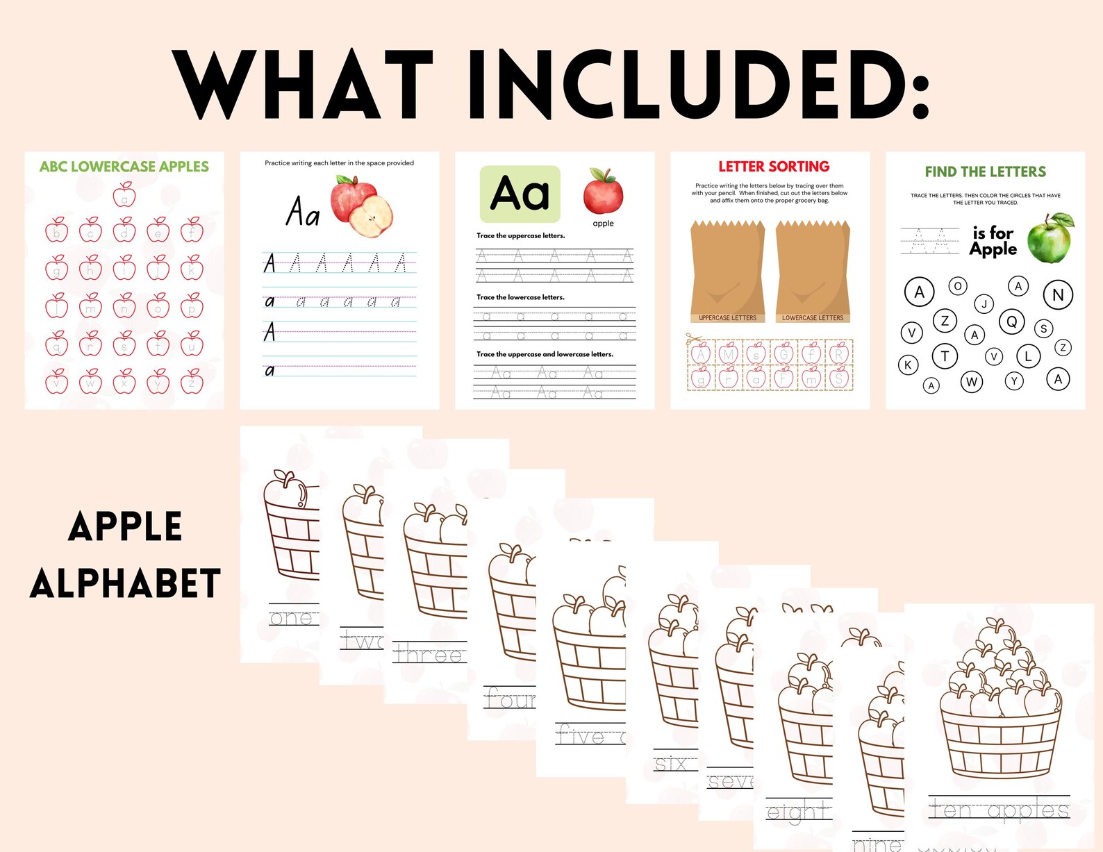 Apple Unit Study Bundle for Preschool | Montessori-inspired Curriculum ...