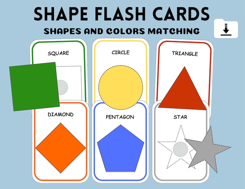 Shape Matching, Shape Flash Cards, Preschool Shapes, Learning Shapes ...